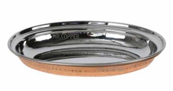 Copper / Steel Oval Plate or Entree Dish
